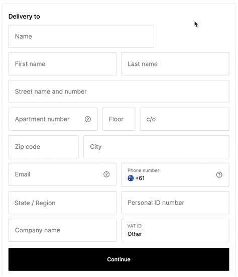 Address Form Ingrid Documentation