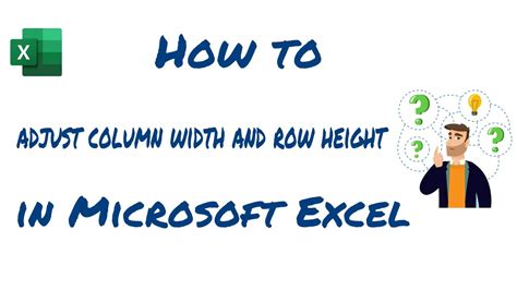How To Adjust Column Width And Row Height In Microsoft Excel Youtube