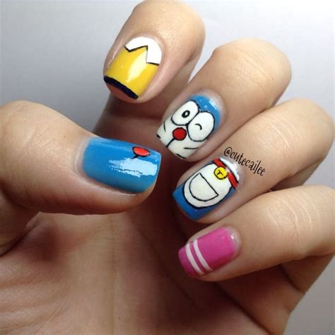 Doraemon Nails Nail Art Nail Art Designs Diy Mickey Nails