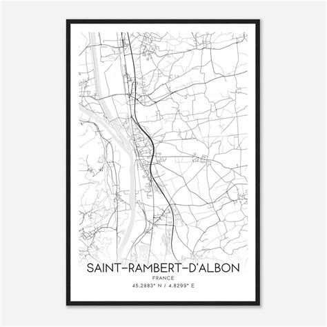 Saint Rambert Dalbon France Map Poster Modern Home Decor Wall Art Print Custom Maps And Posters