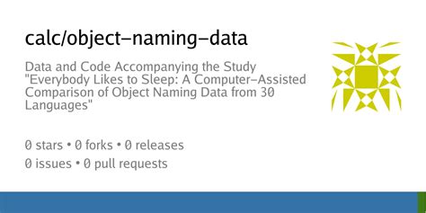 Calcobject Naming Data Data And Code Accompanying The Study