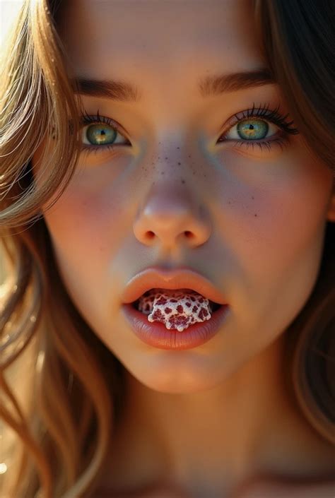 A Cute Girl With Lots Of Cum In Her Mouth Detailed Portrait Seaart Ai
