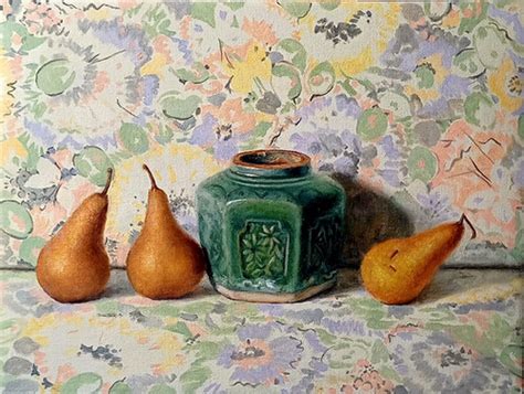 Fiona Cotton Green Ginger Jar And Pears Ak Bellinger Gallery