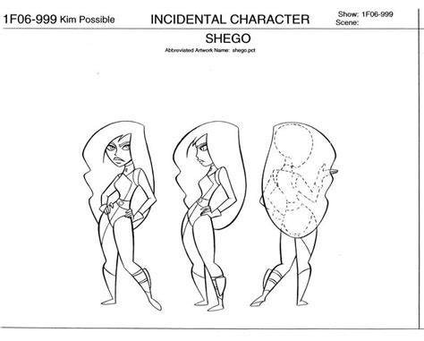 Model Sheets Of Shego From Kim Possible Album Malts Reference