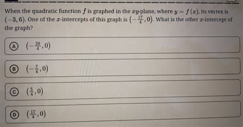 Solved When The Quadratic Function F ﻿is Graphed In The