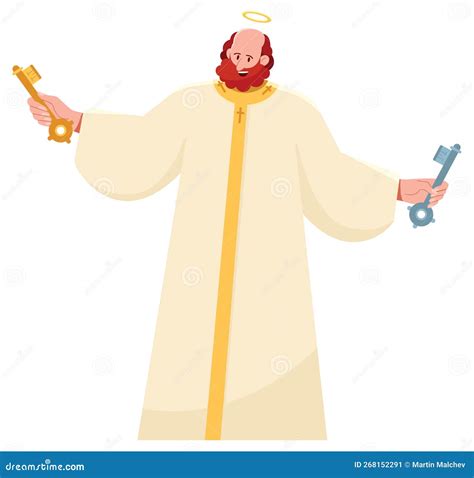 Saint Peter On White Stock Vector Illustration Of Heaven 268152291