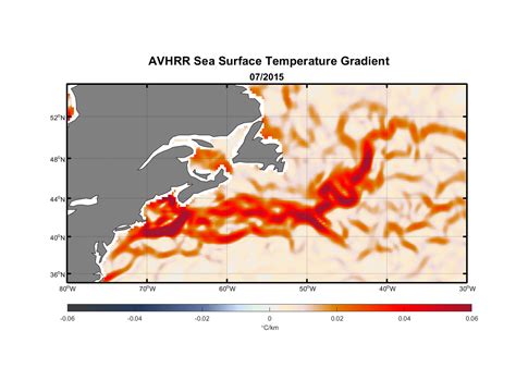 Monthly Gulf Stream Temperature Maps Earth And Space Research