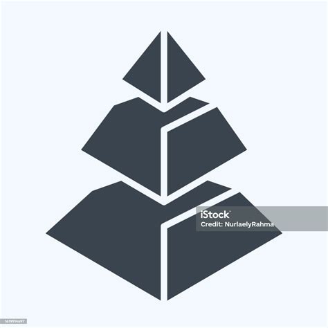 아이콘 피라미드 차트입니다 3d 시각화 기호와 관련이 있습니다 글리프 스타일 심플한 디자인 편집 가능 간단한 그림 3차원 형태에 대한 스톡 벡터 아트 및 기타 이미지