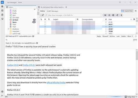 Mozilla Thunderbird New Layout