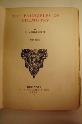 Principles Of Chemistry D Mendeleeff Part 4 1902 Ebay