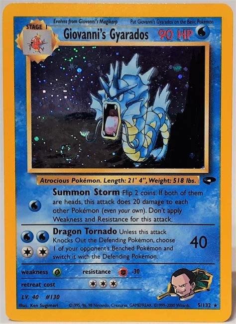 Original 1999 Pokemon Gym Challenge Giovannis Gyarados Etsy Uk