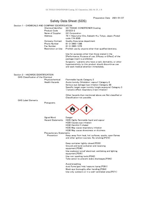Fillable Online Safety Data Sheet Sds Fax Email Print Pdffiller
