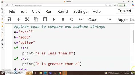 Python Programming 23 String Compare And Combine Youtube