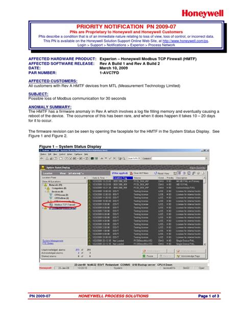 Pn2009 T07 Honeywell Modbus Tcp Firewall Firmware Usb Flash Drive Usb