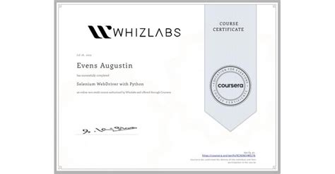Evens Augustin On Linkedin Completion Certificate For Selenium
