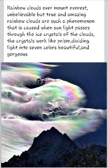 Rsinbow Clouds Over Mt Everest Rainbow Cloud Clouds Phenomena