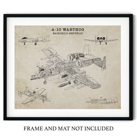 A 10 Warthog Thunderbolt Ii Patent Wall Art Print 11x14 Unframed