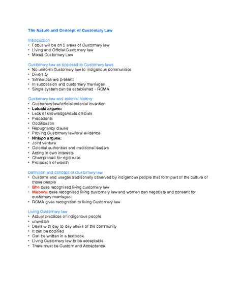 Chapter 2 Summary Legal Pluralism The Nature And Concept Of Customary Law Introduction Focus
