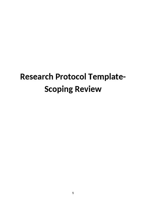 Protocol Template Scoping Review Research Protocol Template Scoping