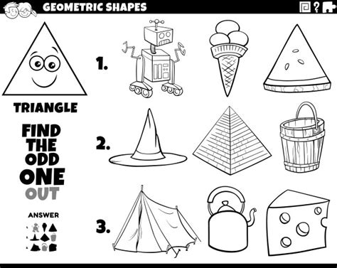 Triangle Shaped Objects Educational Task Vector Image