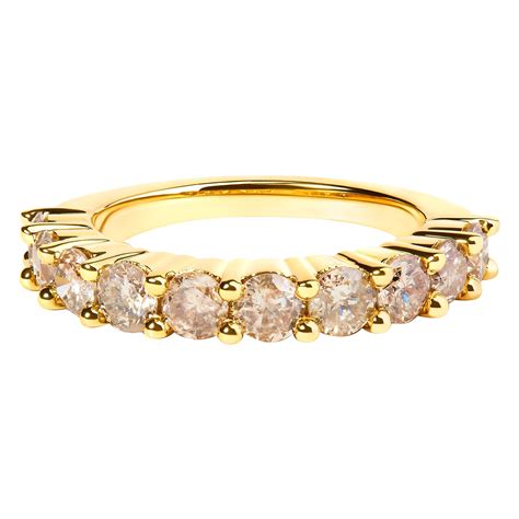 14k Yellow Gold Over Sterling Silver 2 Ct Diamond 10 Stone Anniversary