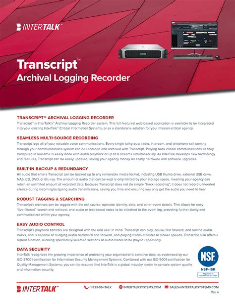 Download The Latest Intertalk Brochures Dispatch Products