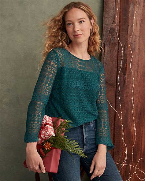 Sonata Embroidered Lace Top Garnet Hill