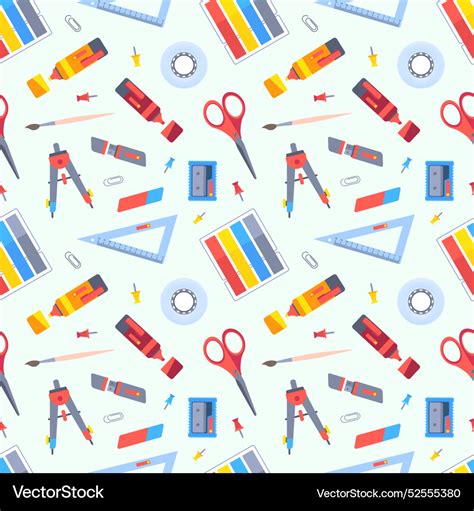 Office Stationery Pattern Work Royalty Free Vector Image