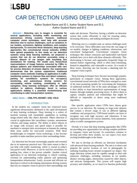 Word Template Csi 7 Cvp 2023 Pdf Deep Learning Computer Vision