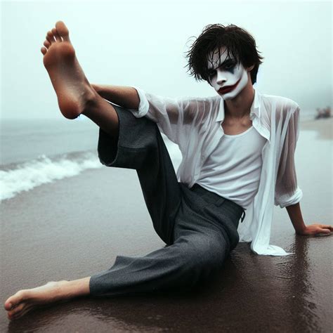 Teen Boy As Joker Barefoot On Beach 9 By Aiboysgallery On Deviantart