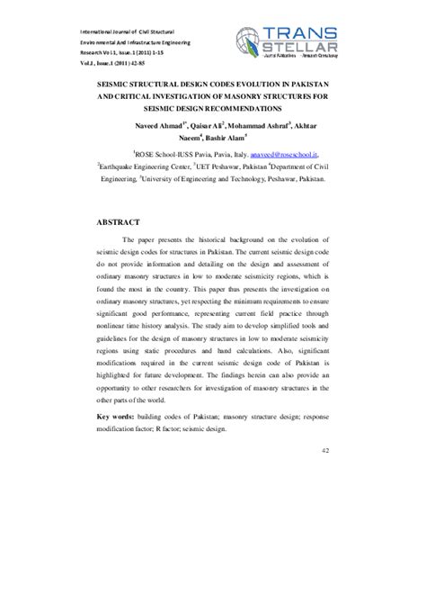 Pdf Seismic Structural Design Codes Evolution In Pakistan And