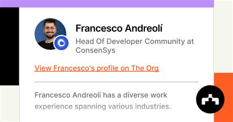 Francesco Andreolí Head Of Developer Community At Consensys The Org