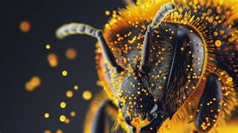 Premium Photo A Microscopic View Of A Bees Body Covered In Pollen