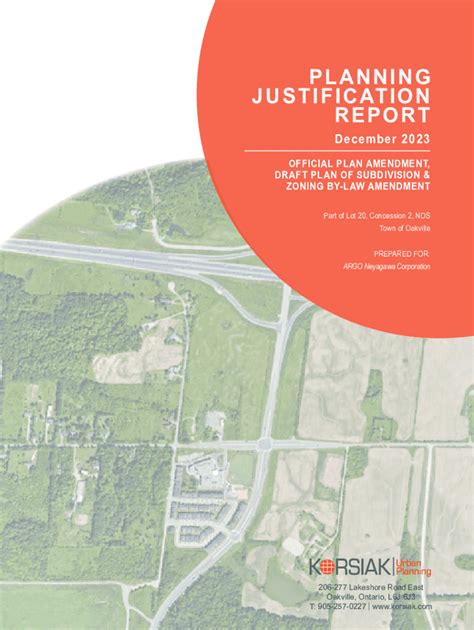 Fillable Online Planning Justification Report For Official Plan
