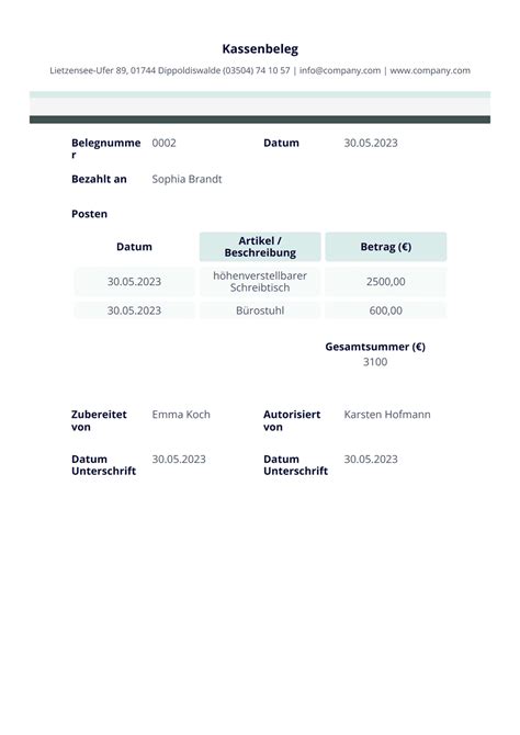 Kassenbeleg Pdf Vorlagen Jotform