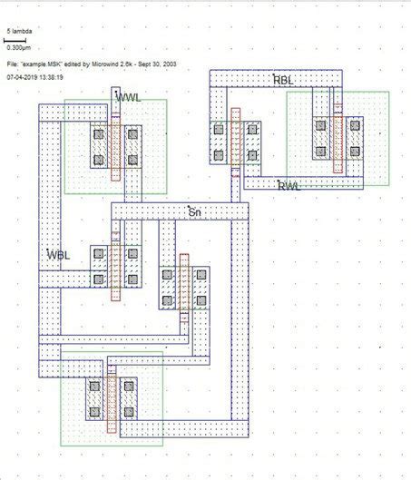 Layout Of Proposed 6t Gc Edram Cell Download Scientific Diagram