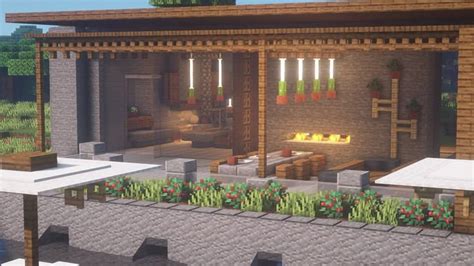 Minecraft Modern House With Outdoor Patio How To Build Minecraft