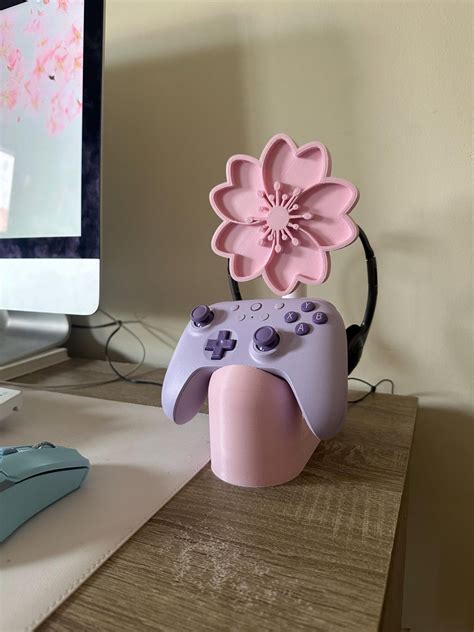 Cherry Blossom Sakura Headphone Controller Stand Cute Gaming