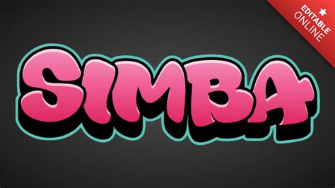 Simba Graffiti Alphabet Text Effect Generator