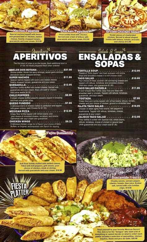 Menu At Los Dos Compadres Restaurant Washougal 701 E St
