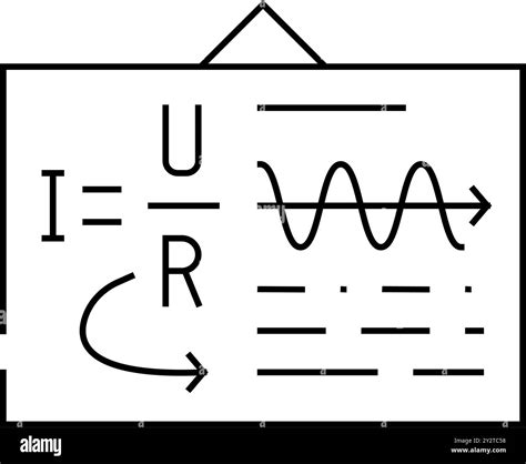 Board With Ohm Law Line Icon Vector Illustration Stock Vector Image
