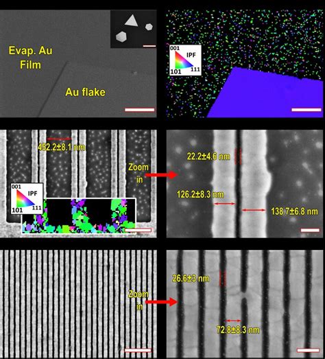 Fig S3 Au Flake And Evaporated Au Sem And Ebsd Characterization A