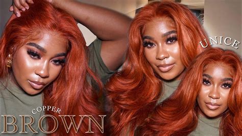 Perfect Copper Brown Color For Dark Skin Ft Unice Hair Youtube