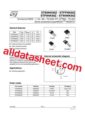 W9nk90z Datasheetpdf Stmicroelectronics