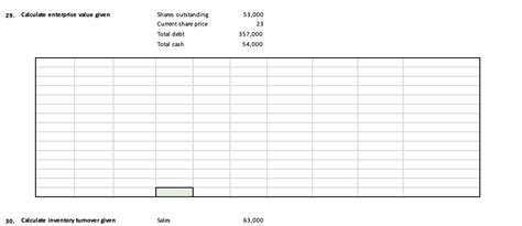 Solved 29 Calculate Enterprise Value Given