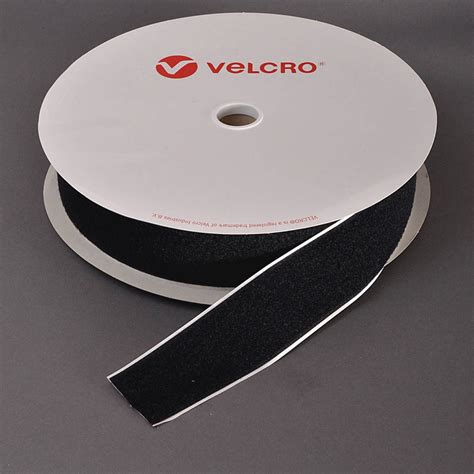 50mm Self Adhesive Velcro® Brand Black Loop 25m Roll Rt6