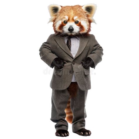 Red Panda In Business Suit Standing With Hands In Pockets Stock Image Image Of Leadership