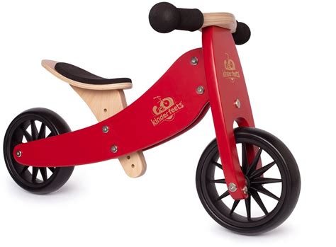 Kinderfeets 2 In 1 Houten Loopfiets And Driewieler Vanaf 1 Jaar Tiny Tot Rood