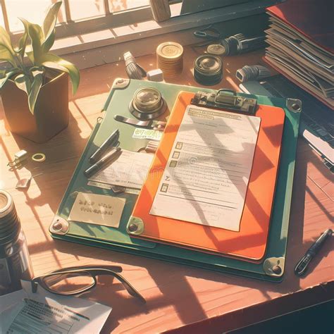 Desk Scene Emergency Folder Stock Illustration Illustration Of Environment Diligent 356396655