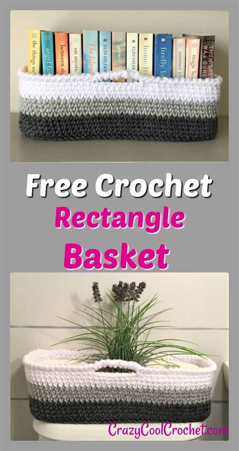 Free Pattern Crochet Rectangle Basket Crochet Basket Pattern Free